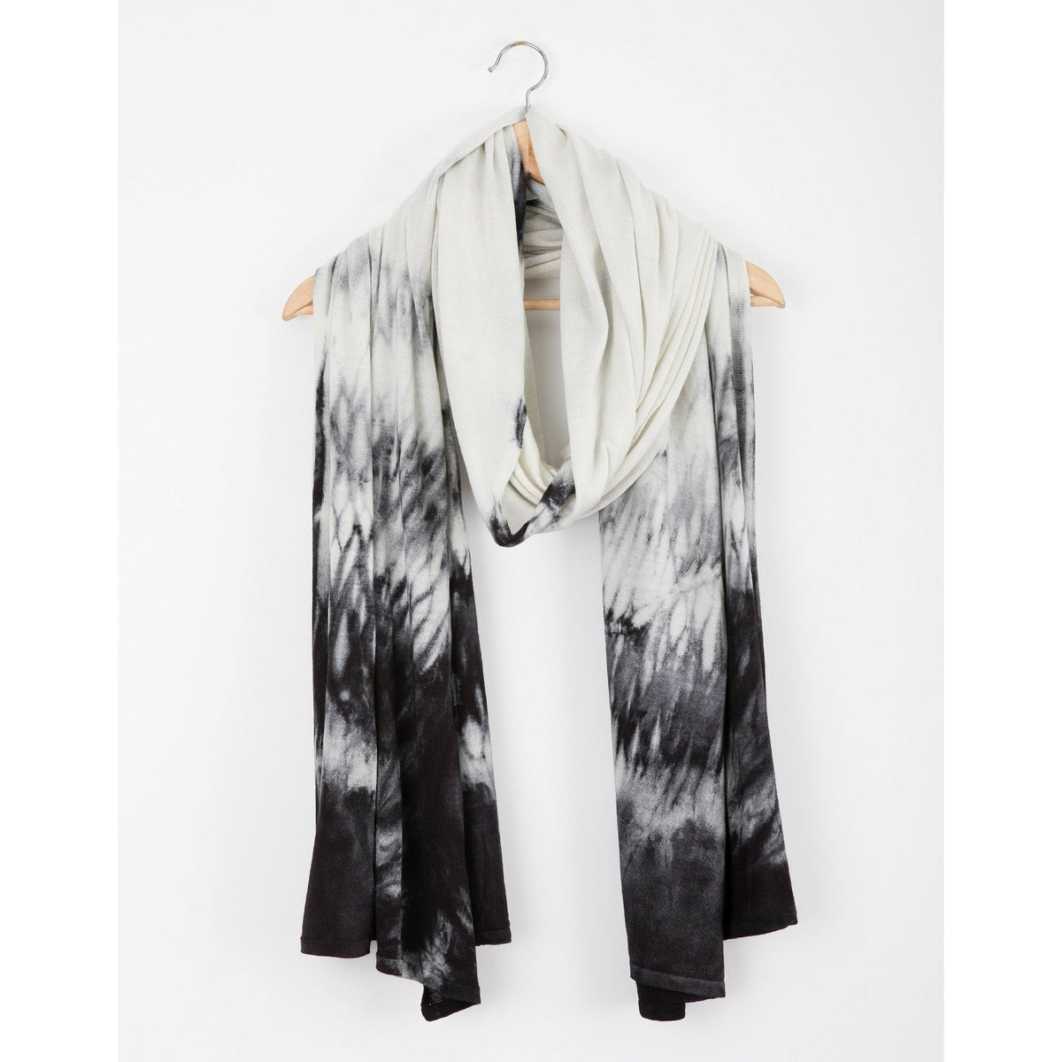 Mackerel Sky Scarf - Raven Black/Natural- Merino Wool- Ethical-Bespoke ...